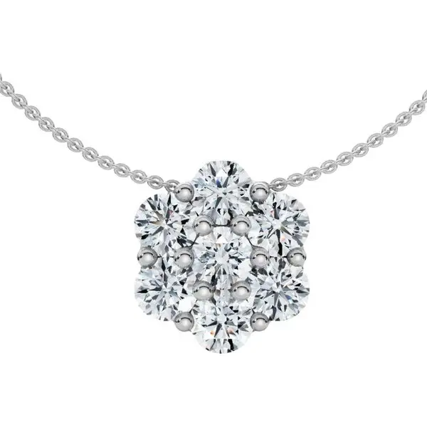 BLISS DIAMOND 1/2ct Lab Grown Diamond Pendant Necklace In 14k Gold - White Gold