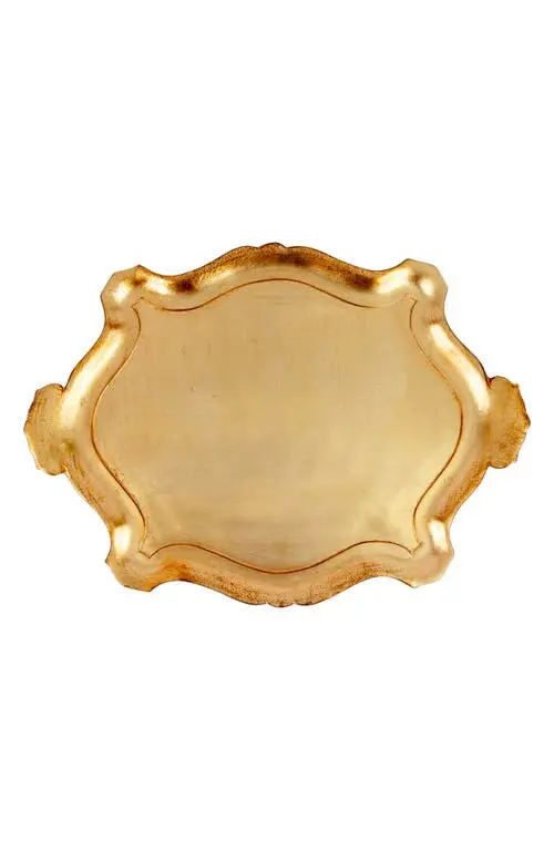 VIETRI Florentine Wood Tray - Gold