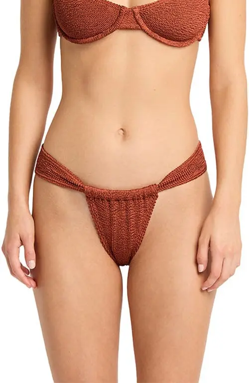Bond Eye Georgia Ruched Bikini Bottoms - Bronze Shimmer