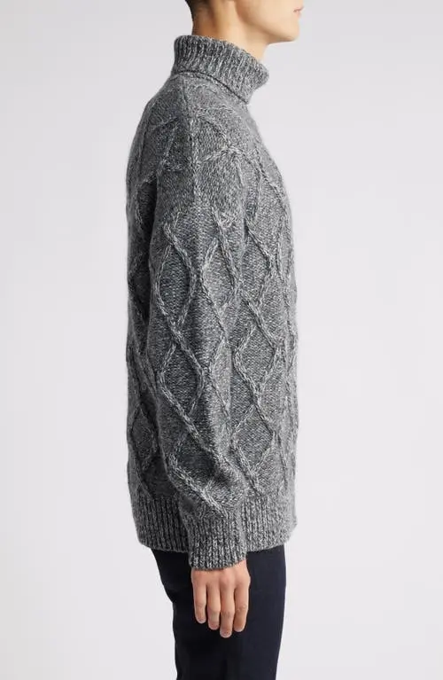 BOSS Diamond Stitch Turtleneck Sweater