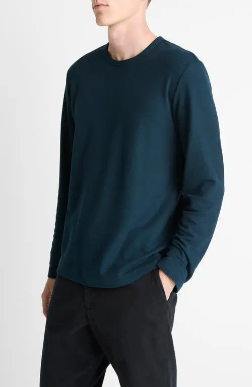 Vince Pima Cotton Piqué Long Sleeve T-shirt - Rapids
