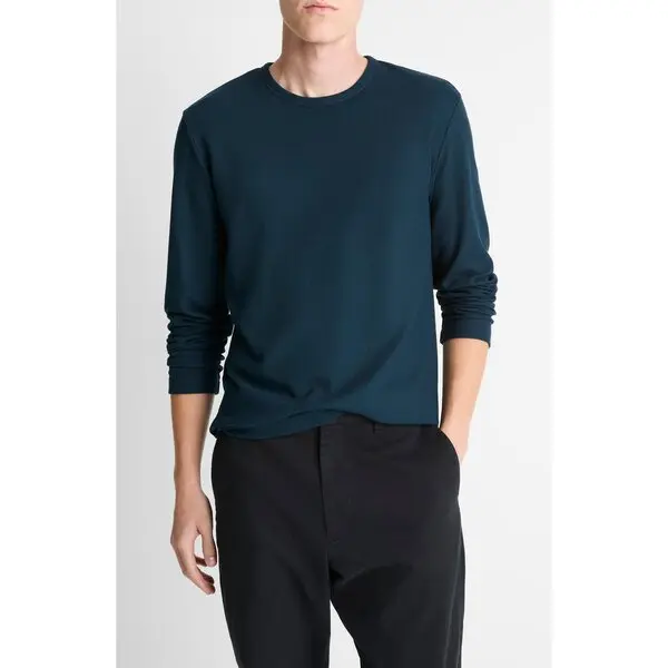 Vince Pima Cotton Piqué Long Sleeve T-shirt - Rapids