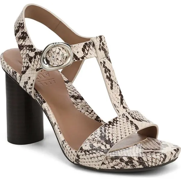 Naturalizer Jordis T-strap Sandals - Beige Multi