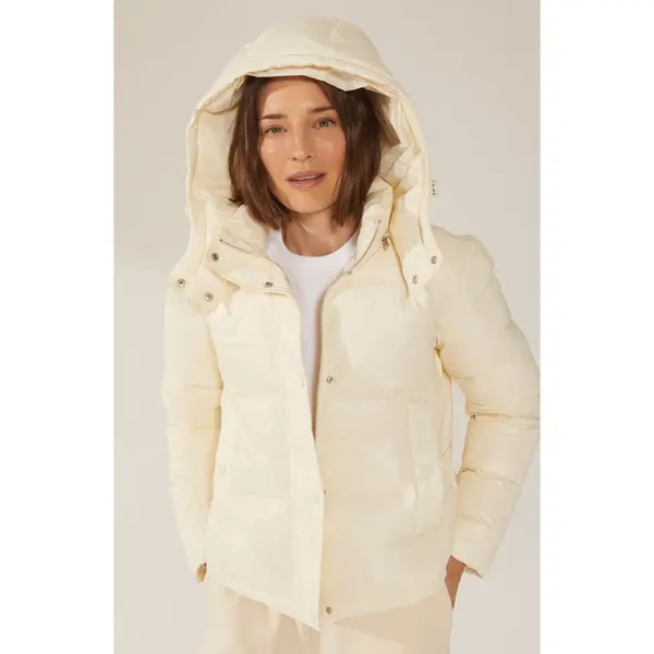 ITALIC Adeline Hooded Puffer Jacket - Cream