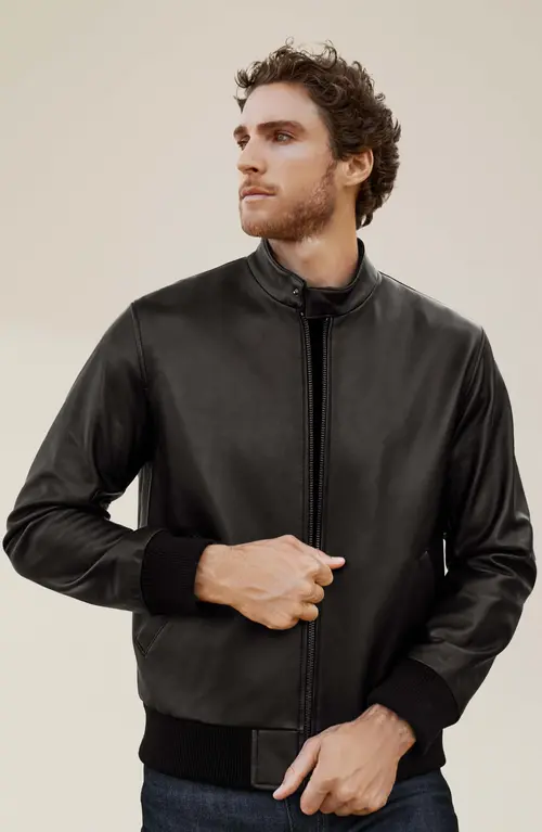 ITALIC Chase Lambskin Leather Bomber Jacket