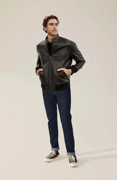 ITALIC Chase Lambskin Leather Bomber Jacket