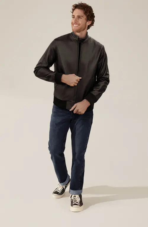 ITALIC Chase Lambskin Leather Bomber Jacket
