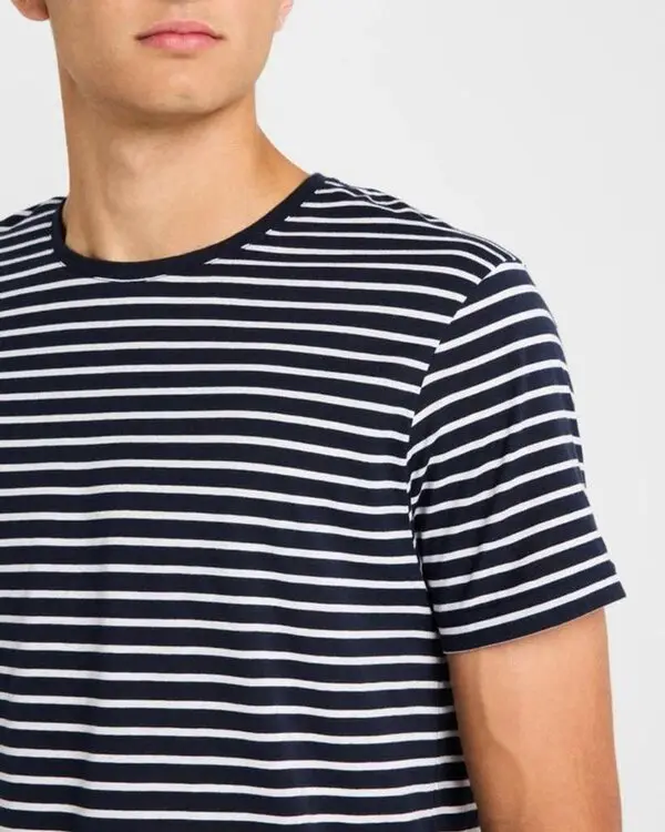 Derek Rose Apos;s Ryder Horizontal Stripe Crewneck T-shirt