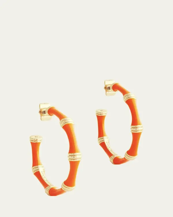 ANABEL ARAM JEWELRY Bamboo Hoop Earrings - Clementine