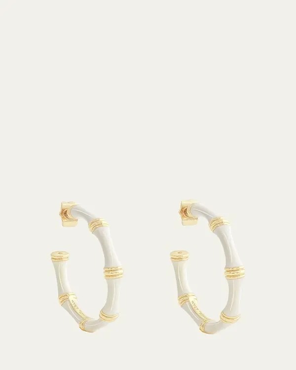 ANABEL ARAM JEWELRY Bamboo Hoop Earrings - Cream