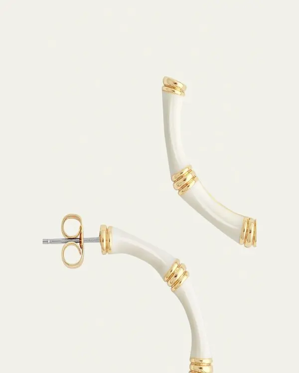 ANABEL ARAM JEWELRY Bamboo Hoop Earrings - Cream
