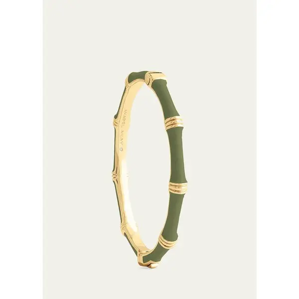 ANABEL ARAM JEWELRY Bamboo Enameled Bangle - Green