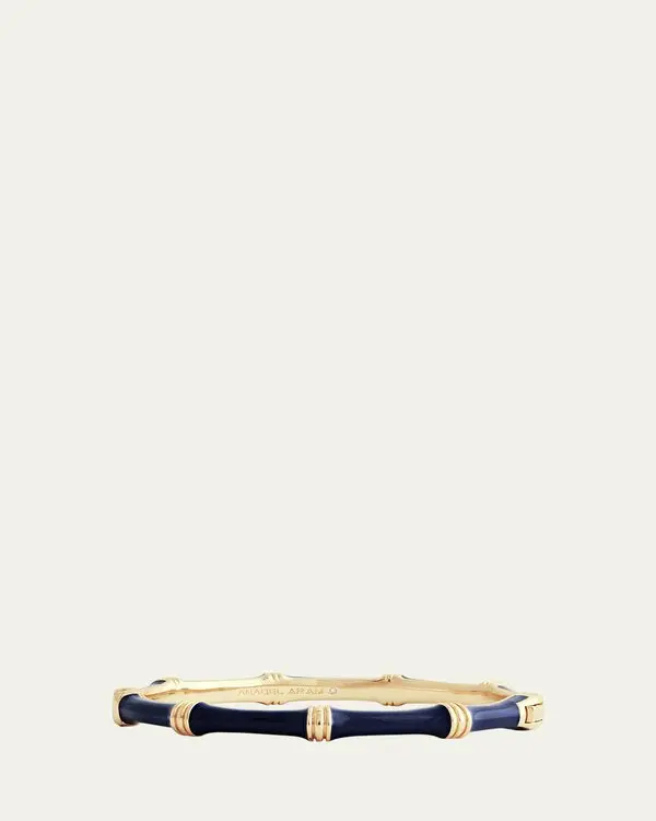ANABEL ARAM JEWELRY Bamboo Enameled Bangle - Navy Blue