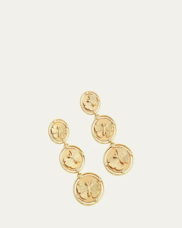 ANABEL ARAM JEWELRY Butterfly Coin Drop Earrings