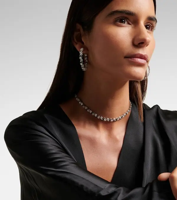 KAMYEN 18kt White Gold And Enamel Choker With Diamonds