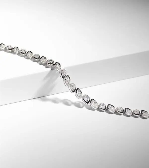 KAMYEN 18kt White Gold And Enamel Choker With Diamonds