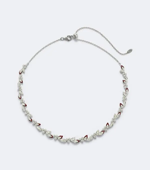 KAMYEN Choker With Diamonds And Enamel - Silver
