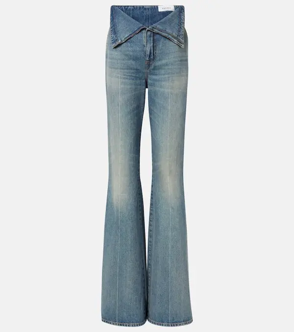 Alexander McQueen Faded High-rise Bootcut Jeans - Blue