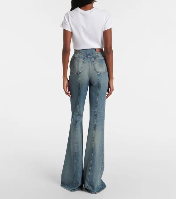 Alexander McQueen Faded High-rise Bootcut Jeans