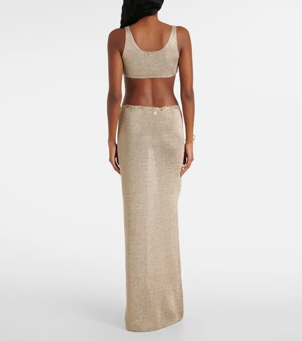 BANANHOT Knitted Lamé Bra Top