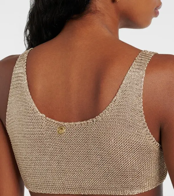 BANANHOT Knitted Lamé Bra Top