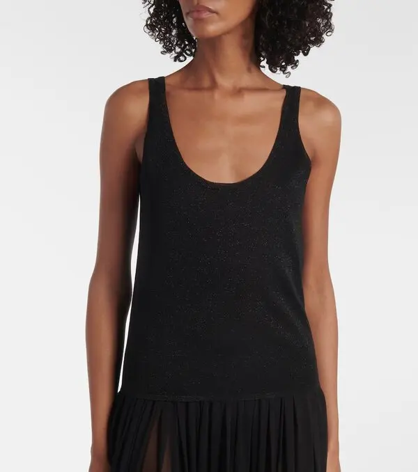 Saint Laurent Lamé Top - Black