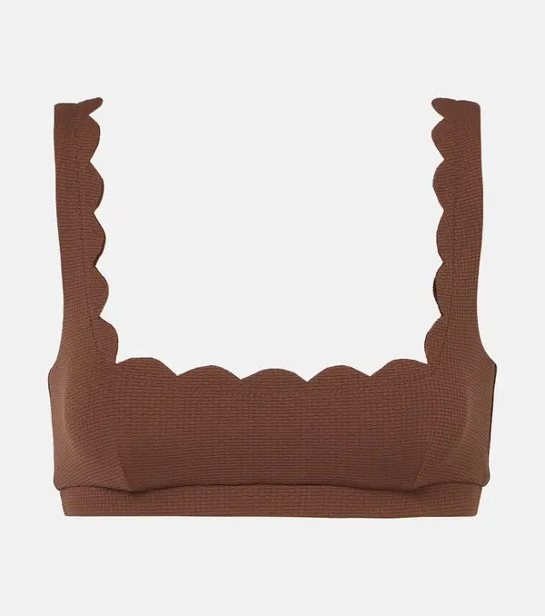 Marysia Mini Palm Springs Scalloped Bikini Top - Brown