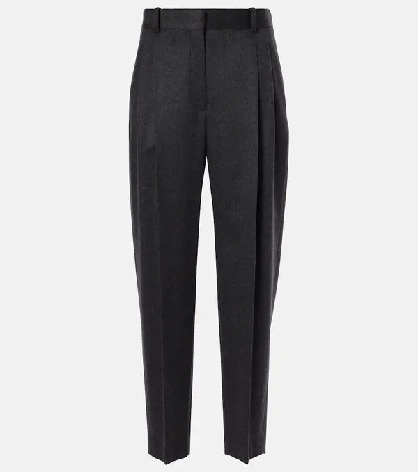 THE ROW Richelle Straight Leg Cashmere Pants - Grey