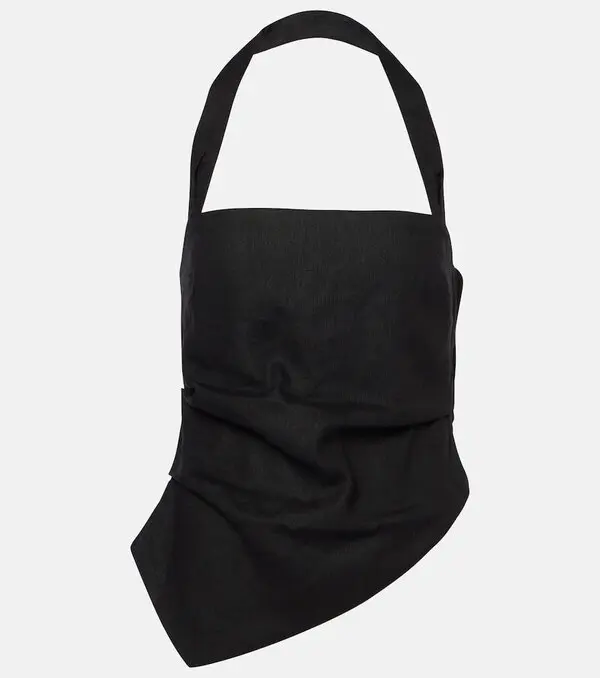 SIR. Dorian Linen-blend Top - Black