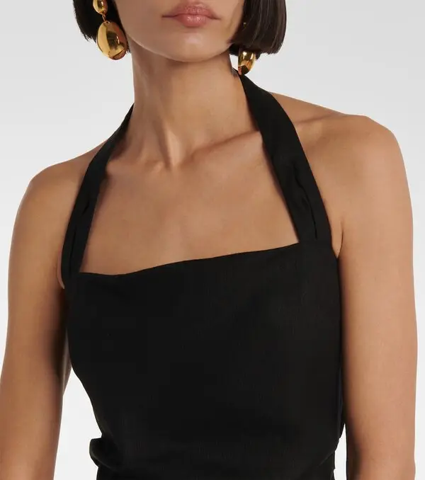 SIR. Dorian Linen-blend Top - Black