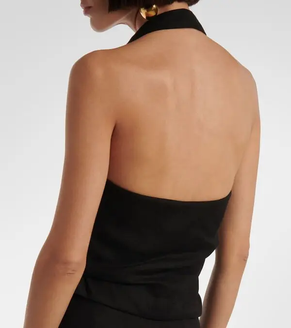 SIR. Dorian Linen-blend Top - Black