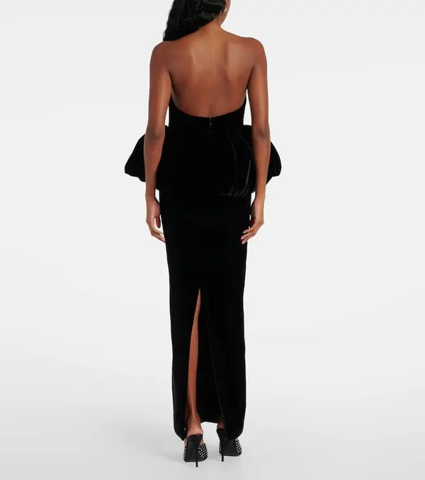 The New Arrivals Ilkyaz Ozel Lia Crepe Peplum Maxi Dress - Black - 30% Off  | Editorialist