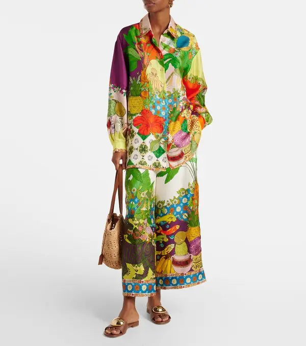 ALEMAIS Alémais Tiger Printed Silk Twill Shirt