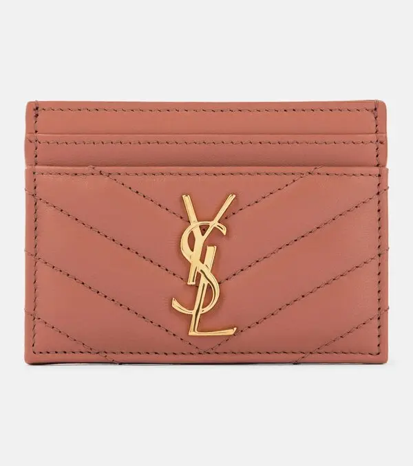 Saint Laurent Leather Cardholder - Pink