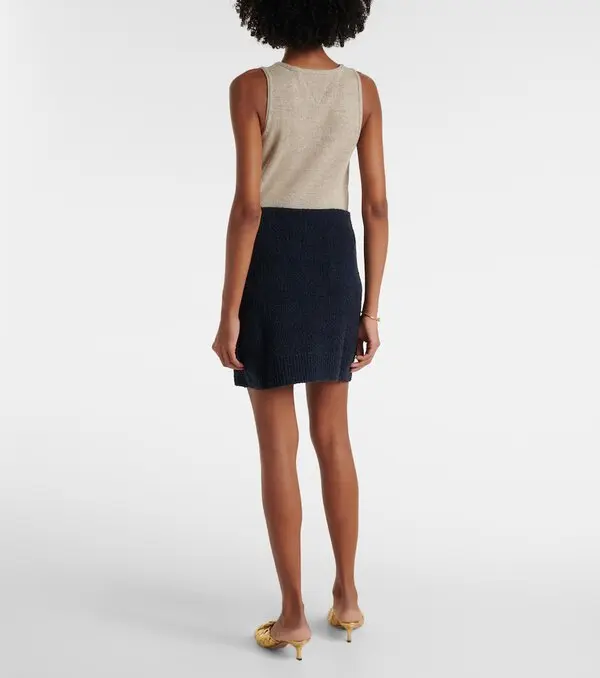 Bottega Veneta Bouclé Midi Skirt - Blue