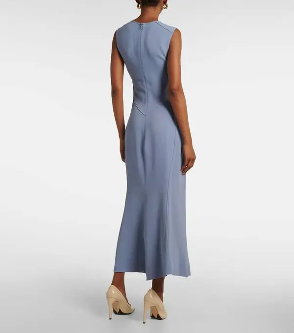blue dress for baby girl Victoria Beckham Long Sleeve Twist Detail Gown