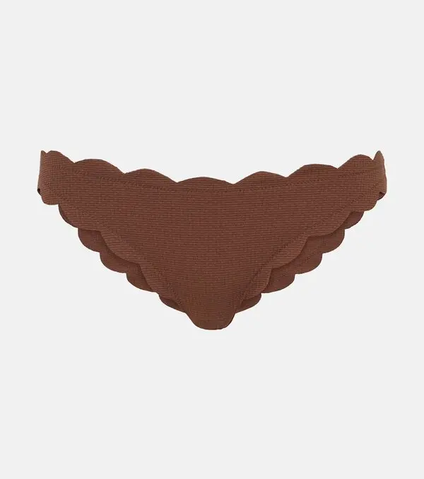 Marysia Antibes Scalloped Bikini Bottom - Brown