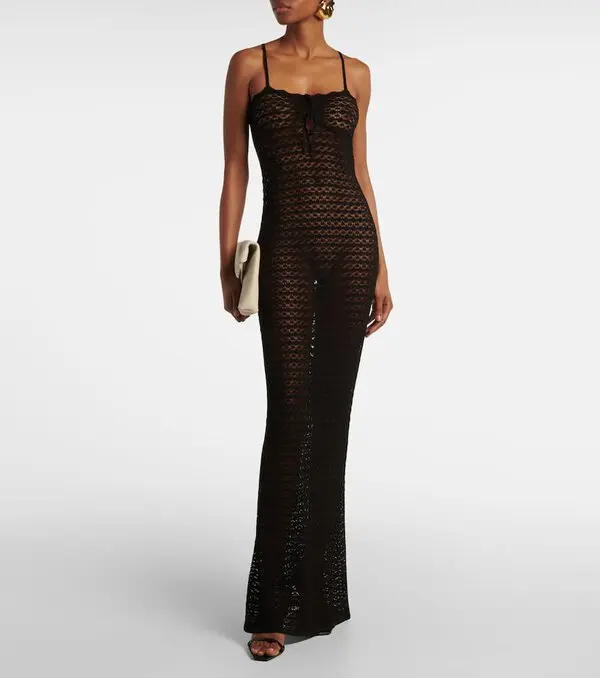 Saint Laurent Pointelle Maxi Dress