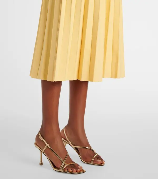 Staud Ellison Pleated Midi Dress - Yellow