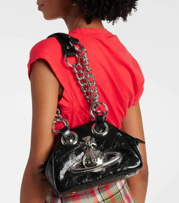 Vivienne Westwood Archive Chain Small Shoulder Bag In Black - 20