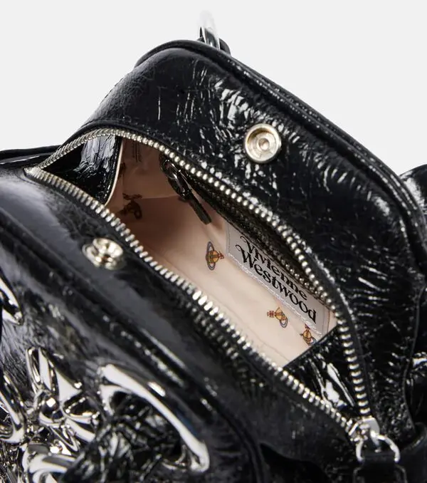 Vivienne Westwood Archive Chain Small Shoulder Bag In Black - 20