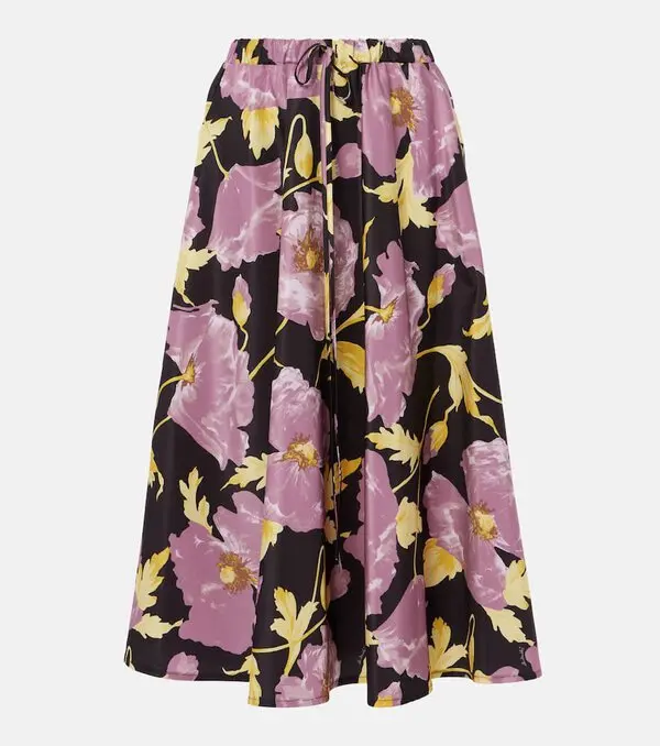 La DoubleJ Floral Midi Skirt