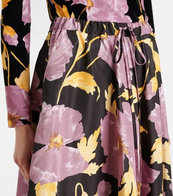 La DoubleJ Floral Midi Skirt
