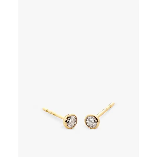 Monica Vinader Solitaire Lab-grown Diamond Stud Earrings - Yellow Gold
