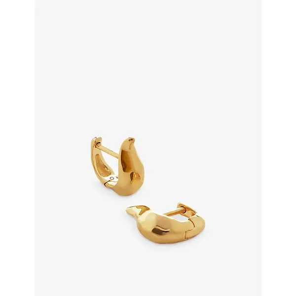 Monica Vinader Lyre-shaped 18ct Yellow -plated Vermeil Recycled Sterling Silver Huggie Earrings - Gold