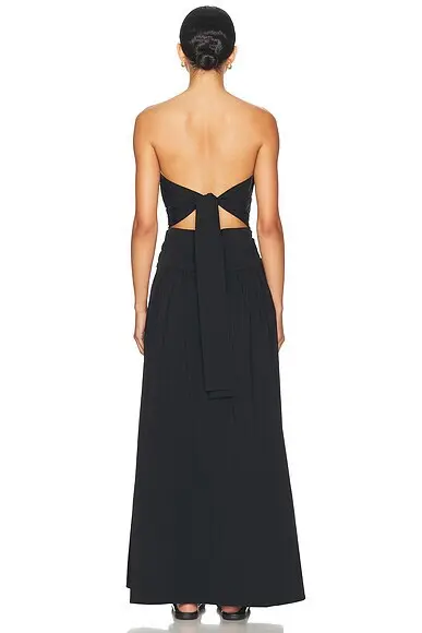 ST. AGNI Gathered Strapless Dress