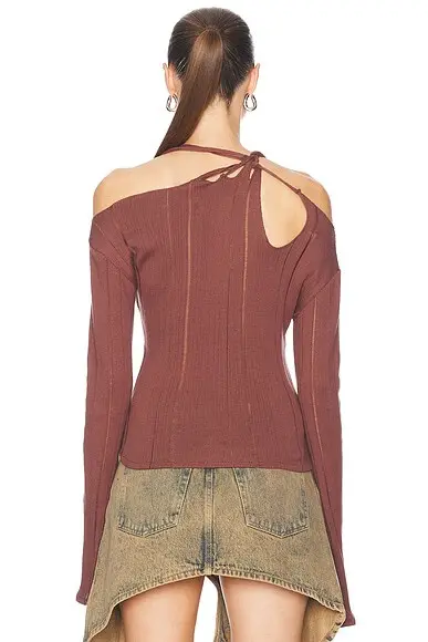 JADE CROPPER Braided Long Sleeve Top