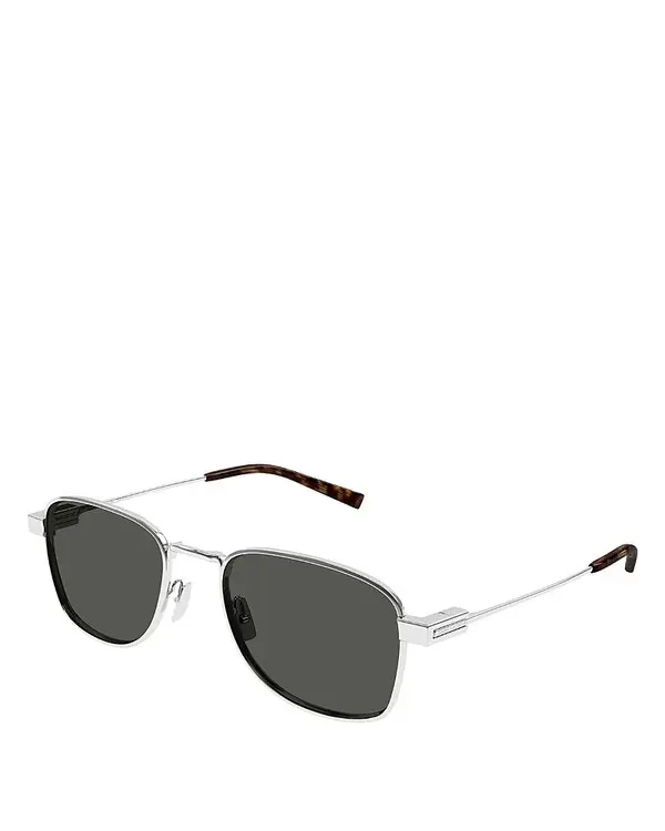 Saint Laurent Square Frame Sunglasses - Silver/gray Solid