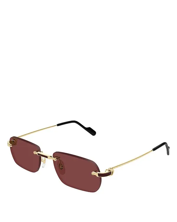 CARTIER Premiere De Round Sunglasses, 55mm - Gold/red Solid