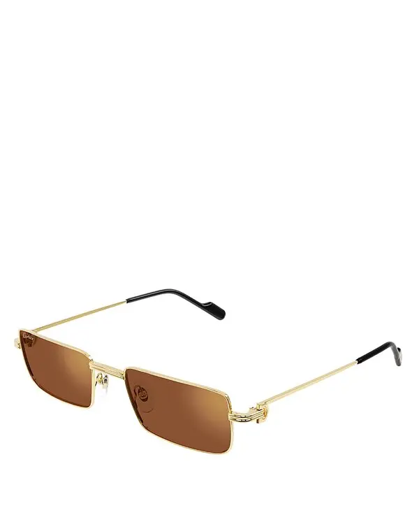 CARTIER Premiere De Rectangle Sunglasses - Gold/brown Gradient
